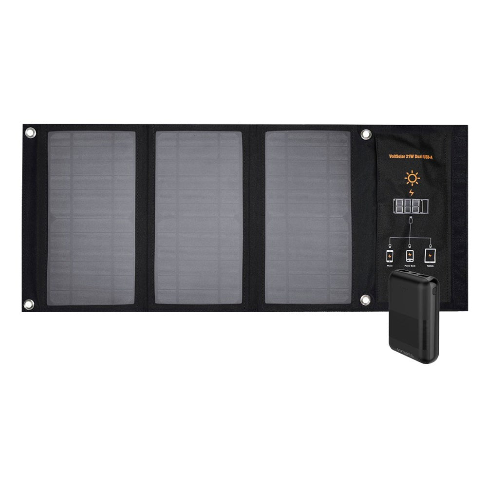 4Smarts VoltSolar Solcelle Oplader - 10.000mAh - Sort | MOBILCOVERS.DK