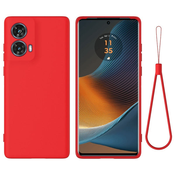 Motorola Moto G85 (5G) Liquid Silikone Cover m. Strop - Rød ...