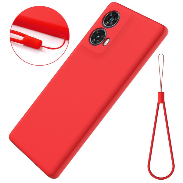 Motorola Moto G85 (5G) Liquid Silikone Cover m. Strop - Rød ...