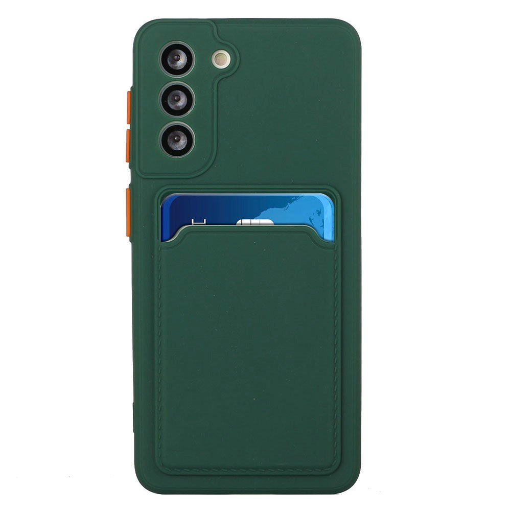 Samsung Galaxy S23 Fleksibel Plastik Cover m. Kortholder - Grøn