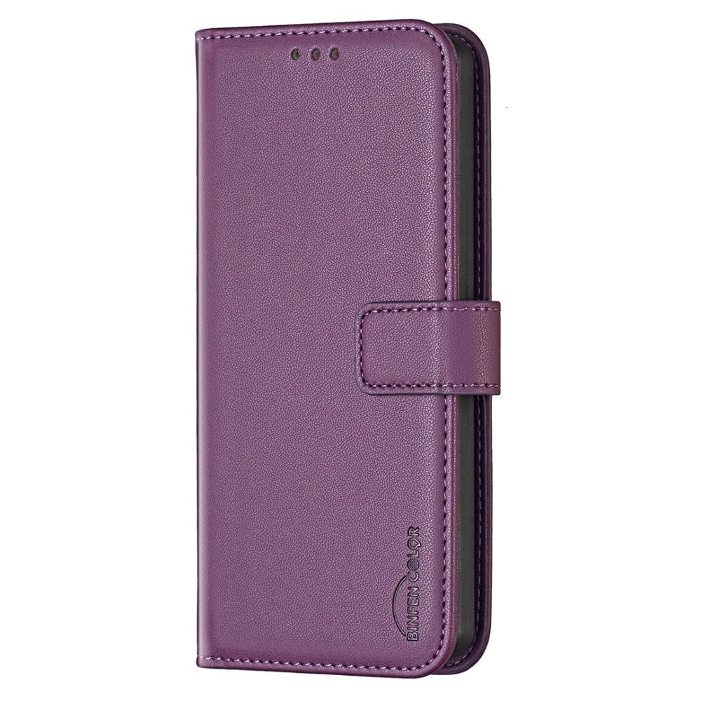 Nokia C22 Læder Cover m. Pung og Ståfunktion - Mørk Lilla | MOBILCOVERS.DK