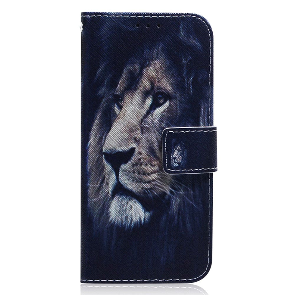 Nokia C22 Læder Cover m. Pung & Print - Løve | MOBILCOVERS.DK