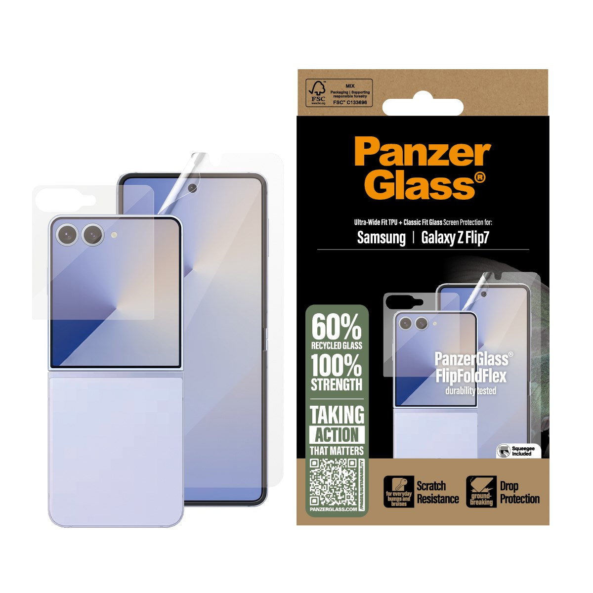 Samsung Galaxy Z Flip7 PanzerGlass FlipFoldFlex Ultra Wide Fit Film